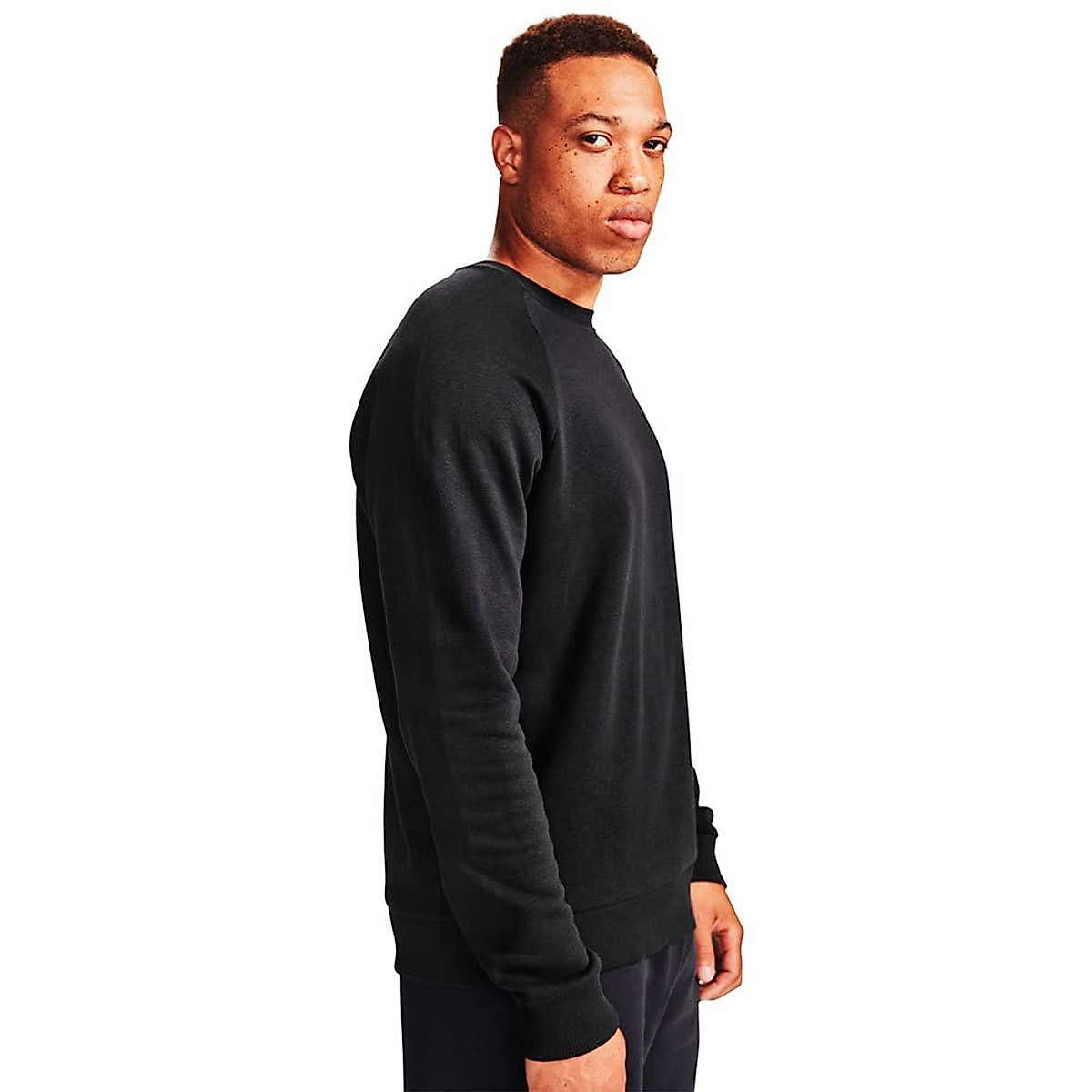 Under Armour Mens Rival Fleece Crew T-Shirt , Black (001)/Onyx White , X-Large