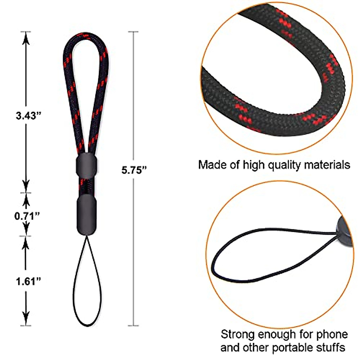 Pluxen Adjustable Finger Lanyard Small Strap Compatible with iPhone Mobile Phone Case Camera Wallet Keychain