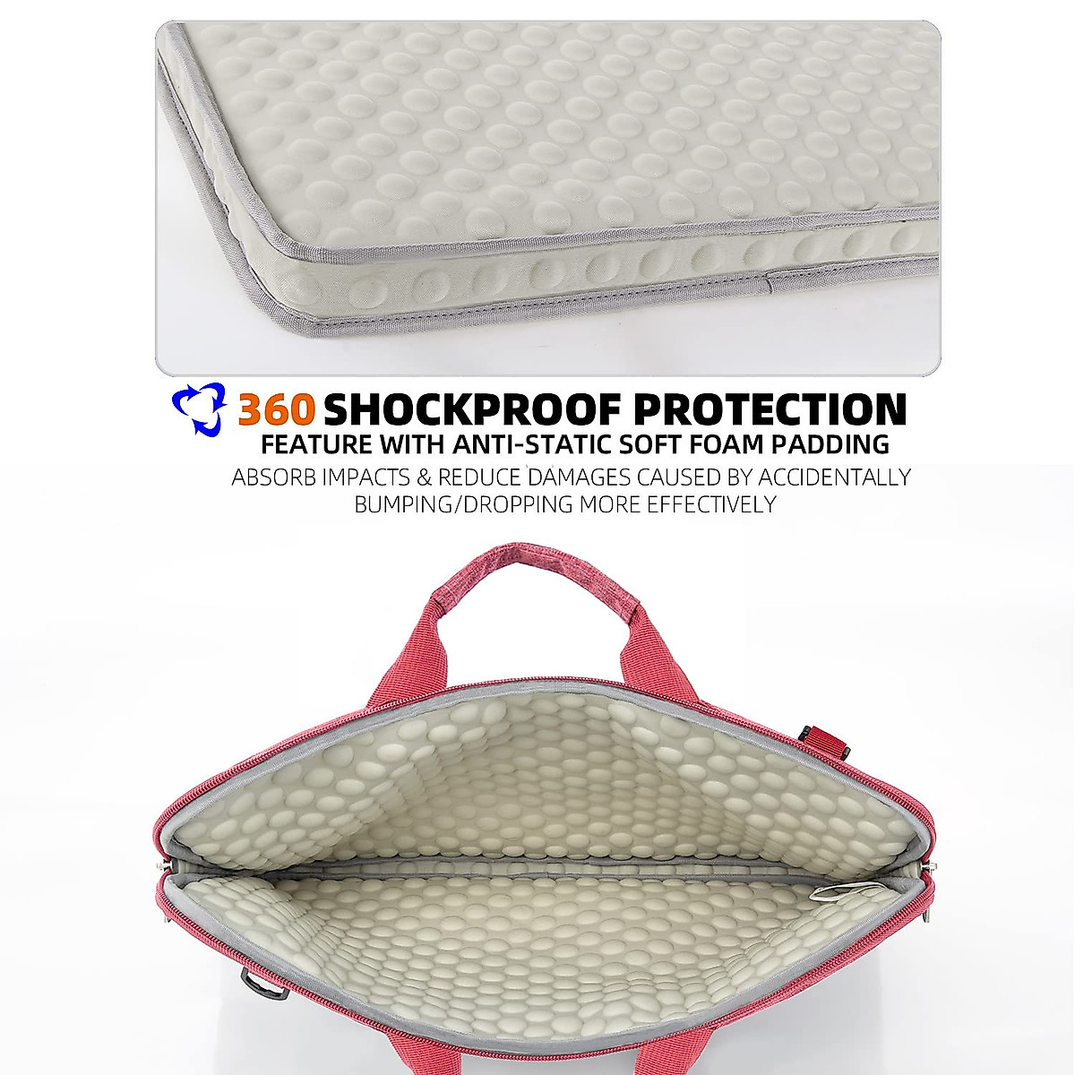 KINGSLONG Slim 17.3 inch Laptop Sleeve Bag Carrying Case with Shoulder Strap, Notebook Ultrabooks Computer Handbag Cover for Men Women Fit for Acer Asus HP Pink