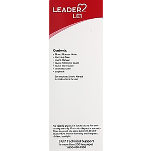 LEADER Blood Glucose Meter for Diabetes, Advanced Biosensor Technology, No-Coding, Fast Accurate Results, for Adults and Kids 12+, Compatible with LEADER Test Strips only, 1 Unit