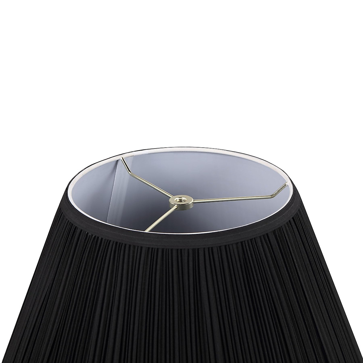 Aspen Creative 33144, Mushroom Shaped Pleated Traditional Spider Construction Lamp Shade, Black, 9" Top x 18" Bottom x 13" Slant Height