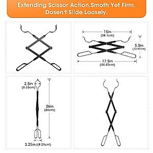 26" Fireplace Tongs, Uten Fire Pit Accessories for Outside, Firewood Tongs, Heavy Duty Wrought Iron Fire Pit FireTongs, Log Tweezers for Stove Camping Fire Pit Tools Indoor/Outdoor