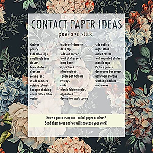 Dark Vintage Floral Contact Paper | Shelf Liner | Drawer Liner Peel and Stick Paper 1101