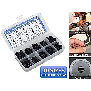 400PCS Computer Screws Motherboard Standoffs Assortment Kit for Universal Motherboard, HDD, SSD, Hard Drive,Fan, Power Supply, Graphics, PC Case for DIY & Repair