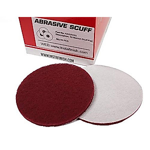 Insta Finish 6" Round Hook & Loop DA Scuff Pads - 50 Pack (Maroon)