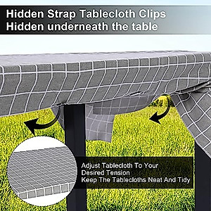 Namubarwa Hidden Strap Tablecloth Clips - Perfect for Picnic Tables and Thick Tables Indoor and Outdoor, Keep Your Tablecloth Secure with Our Invisible Table Cloth Clips!