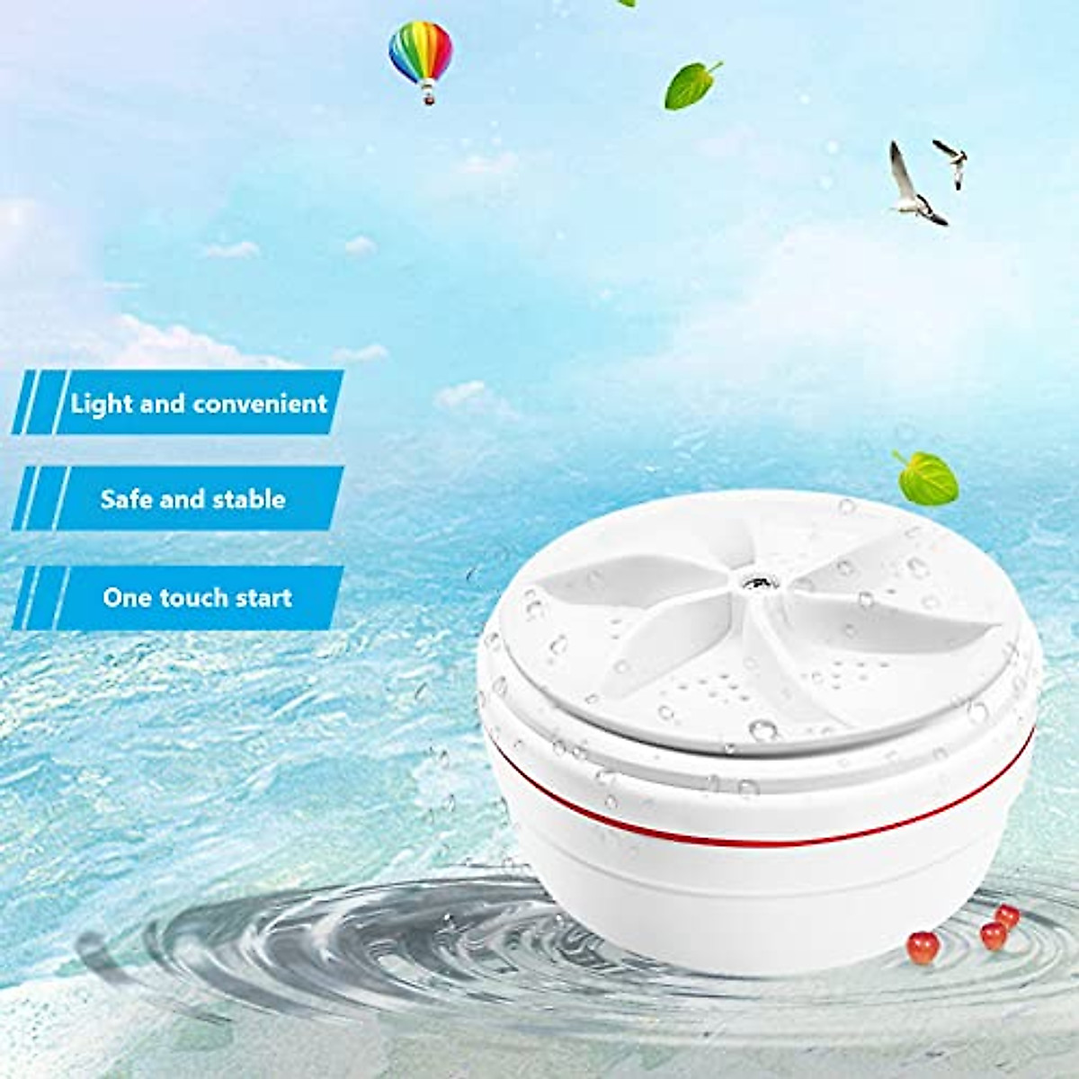 Portable Cleaning Washing Machine Removes Dirt Mini Ultrasonic Turbo Washer for Underwear Socks for Home Travel