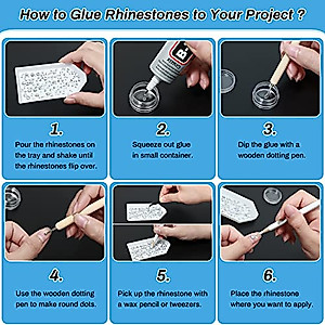 B7000 Clear Glue Bedazzler Kit with Rhinestones, 4013PCS Rhinestone Gems 3 PCS 25 ML B-7000 Adhesive Bead Glue Jewelry Kit for Tumblers Craft Clothes Fabric Nail Art DIY (Paradise Shine Crystal Clear)