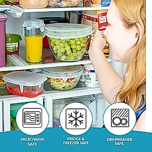 Silicone Stretch Lid 12-Pack - 6 Sizes - Eco Lifestyle Stretchable Silicone Lid Flexible Silicone Lids Food and Bowl Covers to Keep Your Food Fresh - Reusable Stretch And Seal Lids Zero Waste