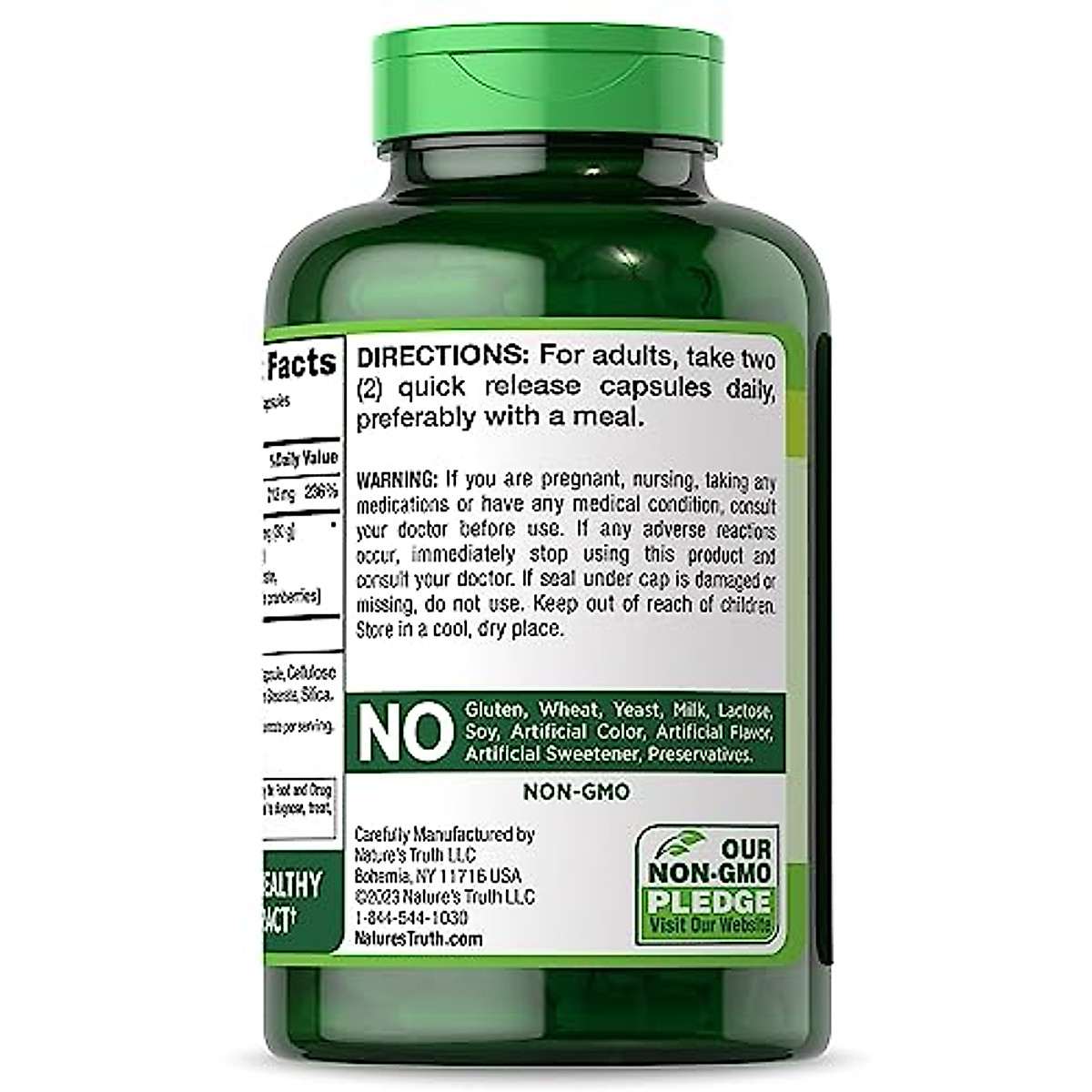 Cranberry Concentrate Plus Vitamin C | 30,000mg | 200 Quick Release Capsules | Non-GMO & Gluten Free Supplement | by Nature's Truth