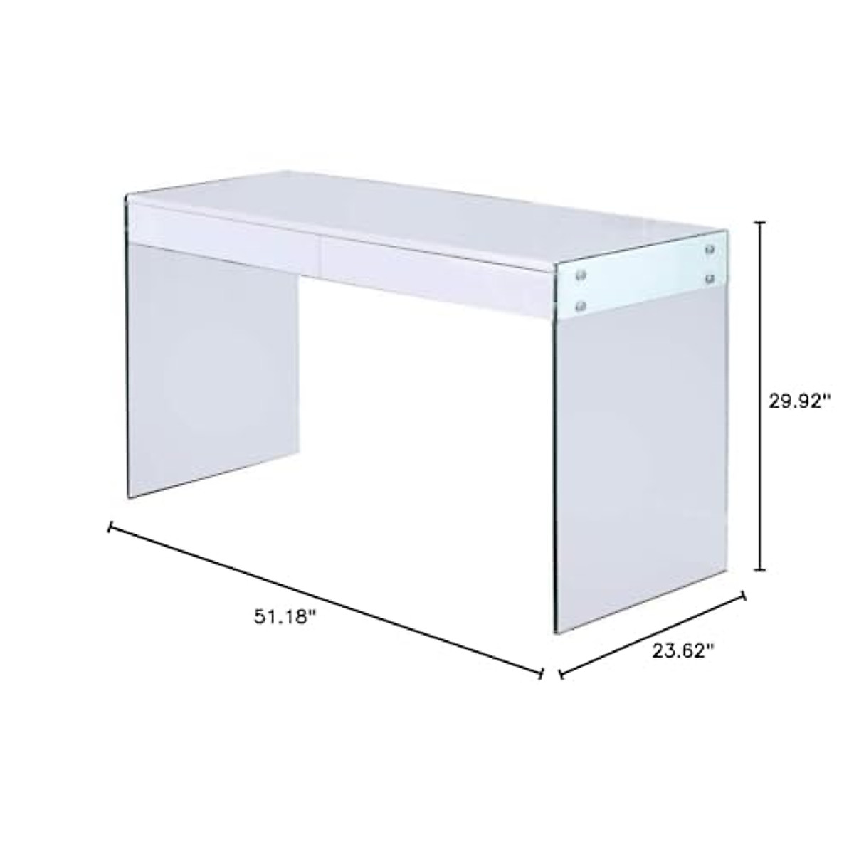 Milan Contemporary Desk, Gloss White