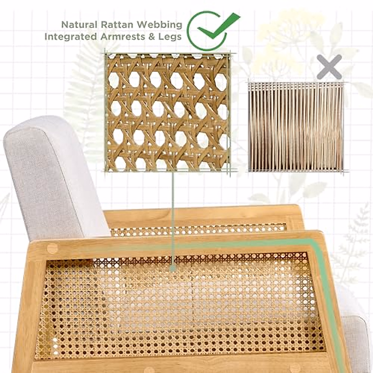 Yaheetech Accent Chair, Modern Armchair with Wood Legs, Mid Century Living Room Chair Linen Comfy Lounge Chair for Bedroom Reading Room, Set of 2, Beige