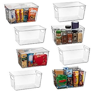 ClearSpace Plastic Pantry Organization and Storage Bins with Lids – Perfect Kitchen Organization or Kitchen Storage – Fridge Organizer, Refrigerator Organizer Bins, Cabinet Organizers