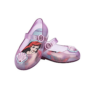 mini melissa Sweet Love + Disney Princess Mary Jane Flats for Kids, Little Mermaid, 11