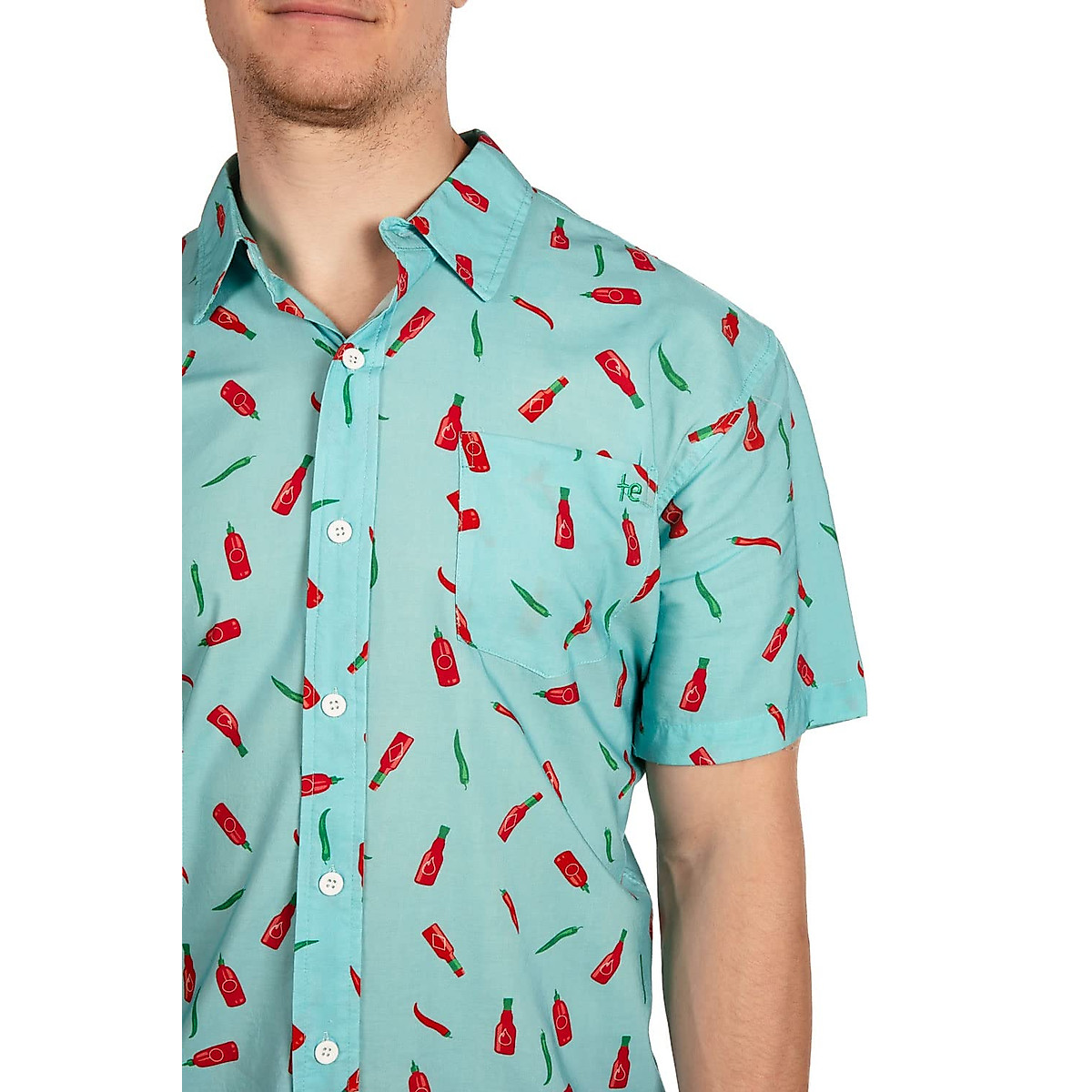 Tipsy Elves Men's Vacation Hot Sauce Summer Hawaiian Shirt Size Small