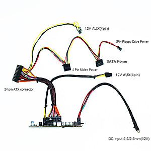 RGEEK 1106 DC to DC ATX PSU 12V 300W Pico ATX Switch PSU 24pin Mini ITX PC Power Supply for Computer