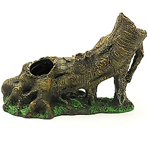 BCSIUHD Aquarium Decoration - Tree Stump Tree Branch Decor for Fish Shrimp Hiding Habitat Lanscape Decor Fish Tank Hideouts Stone Cave Hide House