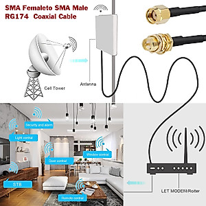 10ft WiFi Antenna Extension Cable RG174 RP-SMA Coaxial Cable Low Loss for Wireless LAN Router Bridge External Antenna Equipment