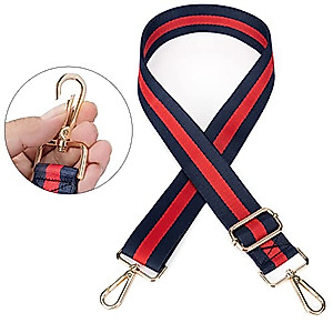 HKCLUF Women Bags Shoulder Strap Wide Purse Strap Adjustable Replacement Straps for Handbags Crossbody Bucket Shoulder Bag Replacement Belt(Blue Red)