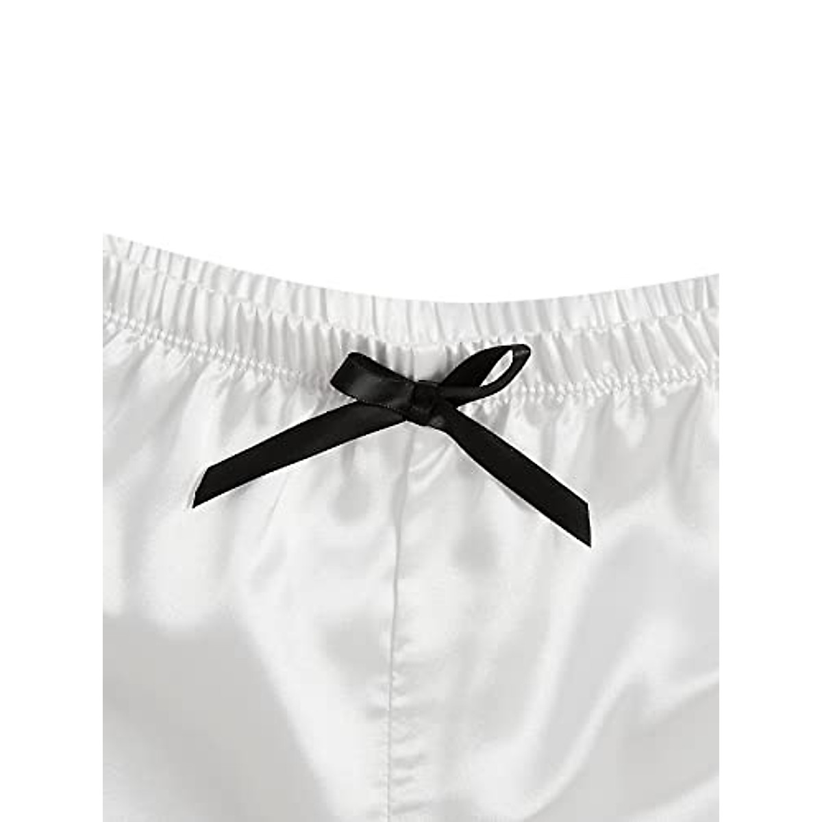 WDIRARA Women's Silk Satin Pajama Set 4 Pieces Soft Bride Sleepwear Loungewear White M