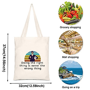 XYANFA Ted Coach Makeup Bag Lasso TV Show Lover Gift Soccer Fan Motivational quote Travel Bag (doing the right thing tote bag)