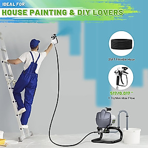 PHALANX Airless Paint Sprayer, 7/8HP 780W High Efficiency Airless Stand Sprayer, 3000PSI Electric Paint Sprayer with Cleaning Kits for Painting Home Interior Exterior Walls, Ceiling, Fence, Cabinet