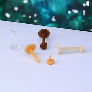 COCHARM 4PCS 16G Clear Lip Labret Piercing Retainers Flexible Bioflex Monroe Medusa Piercing Retainer Acrylic 8mm Lip Labret Studs