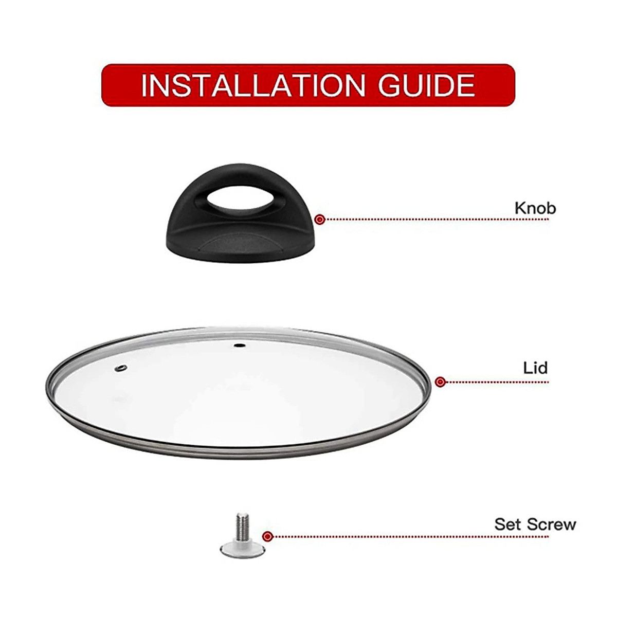 Universal Pot Lid Replacement Knobs, Heat Resistant Pan Lid Holding Handles,1 Pack, 2.5Inch Black Pot-lid-knob_64_1 2.5 Inch 1