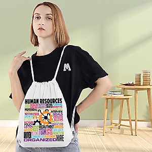 LEVLO Human Resources Canvas Tote Bag HR Gifts Recruiter Shoulder Bag For Human Resources Office Coworker (Human Resources DB)