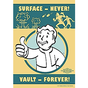 Trends International 8.25x11.75 MDF-Fallout-Vault Forever, 8.25" x 11.75" x .197", Multi