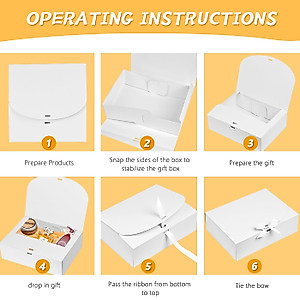 WLUSEAXI 12Pack Gift Boxes, 10x10x4 Inches Bridesmaid Proposal Box, White Boxes for Gifts, Paper Gift Box with Ribbon for Presents, Wedding, Bridal Shower, Baby Shower, Birthday Party, Graduation