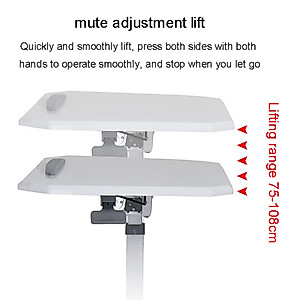 MObyat Lectern Podium Stand,Lectern Podium Stand,Mobile Lecture Podium Stand, Height and Angle Adjustable, Portable Presentation Concert Podium for Church and Classroom/White/Height 75/108cm