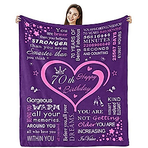 70th Birthday Gifts for Women Blanket 50"x60", 70th Birthday Gifts Ideas Throw Blanket, 1953 Birthday Gifts for Women, 70th Birthday Gifts for Sister Wife Mom Grandma, 70 Year Old Birthday Gift Ideas