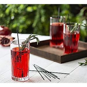 [1000 Bulk Pack] 7 Inch Plastic Sip Stirrers/Straws - Disposable Stir Sticks for Coffee & Cocktail - Black