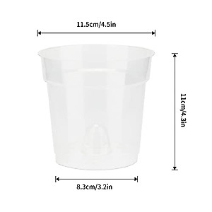 KINGLAKE GARDEN 16 Pack Clear Orchid Pots,4.5 Inch Clear Plastic Orchid Planter with Holes,Clear Orchid Planter Orchid Pots Plant Pots for Indoor Outdoor Flower Plants