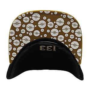 Bioworld Pokemon Eevee Embroidered Snapback Cap Hat Licensed Black