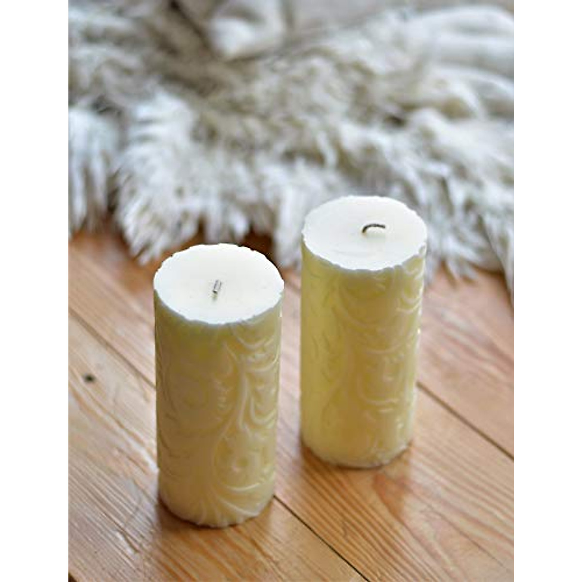 Magik Life Decorative Pillar Candles-3x6 inch - Unscented Long Lasting Handcrafted Royal Candles for Home Decoration Restaurant Weddings Spa Events Church- 70 Hour Burn Time - Smokeless & Dripless