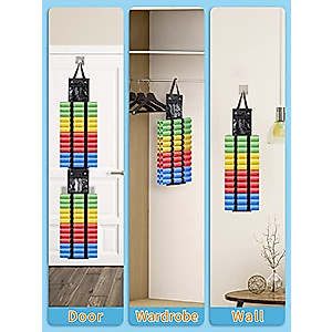Vinyl Storage Organizer,Vinyl Roll Holder Wall Mount/Over The Door, Craft Vinyl Storage Rack, Hanging Organizer Storage with 52 Roll Compartments, Black