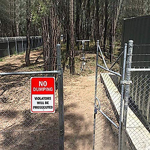 2 Pack No Dumping - Violators Will be Prosecuted Sign, 10"x 7" .04" Aluminum Sign Rust Free Aluminum-UV Protected and Weatherproof