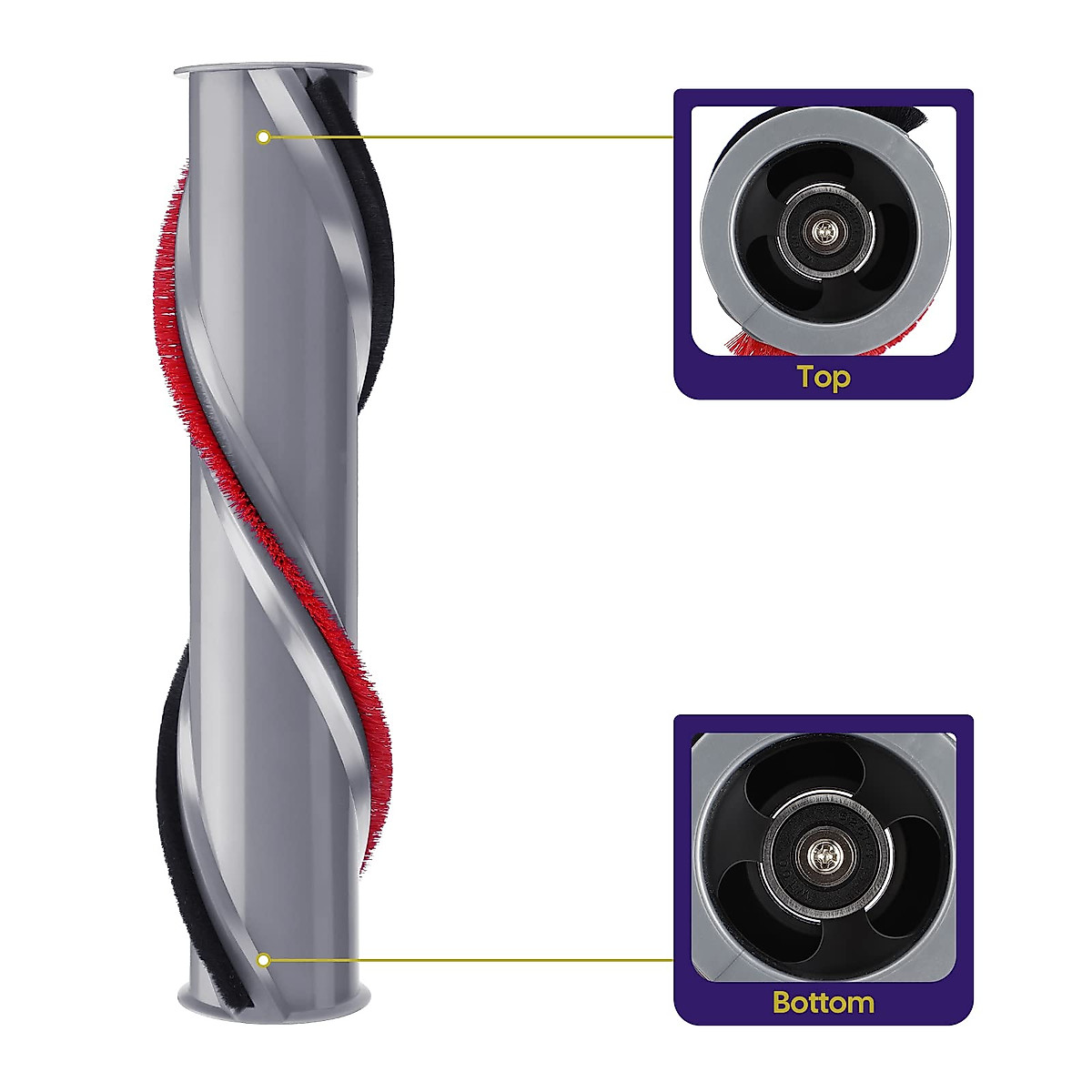 WIOR Roller Brush Roll Bar Replacement Compatible with Dyson V11 Cordless Vacuum Cleaner, Brushroll Roller Brush Replacement Attachment for Dyson V11 Cleaner Head Brush Part No. 970135-01, 970100-05