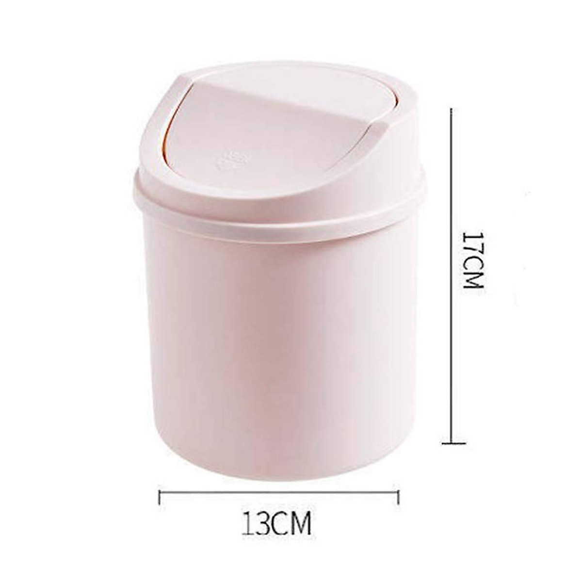 Modern Plastic Mini Wastebasket Trash Can for Office Desktop Coffee Table Kitchen,Colorful Plastic Trash with Swing-Top Lid,6.7x5.1''(Grey)