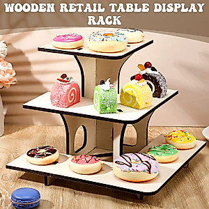 3 Tier Retail Table Display Corner Stand with Shelves for Products Portable 3 Step Corner Display Rack for Retail Tabletop, Counter Top, Craft Shows, Farmers Market, Trade Shows