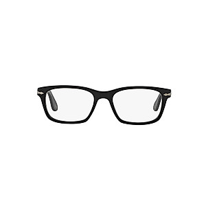 Persol PO3012V Square Prescription Eyewear Frames, Matte Black/Demo Lens, 52 mm
