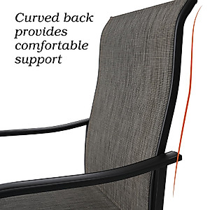 Virvla 5-Piece Outdoor Patio Dining Set, 4 Swivel Rocking Patio Chairs & 1 Large Round Dining Table for for Backyard Front Porch Pool Deck Outdoor Furniture Set - Dark Grey