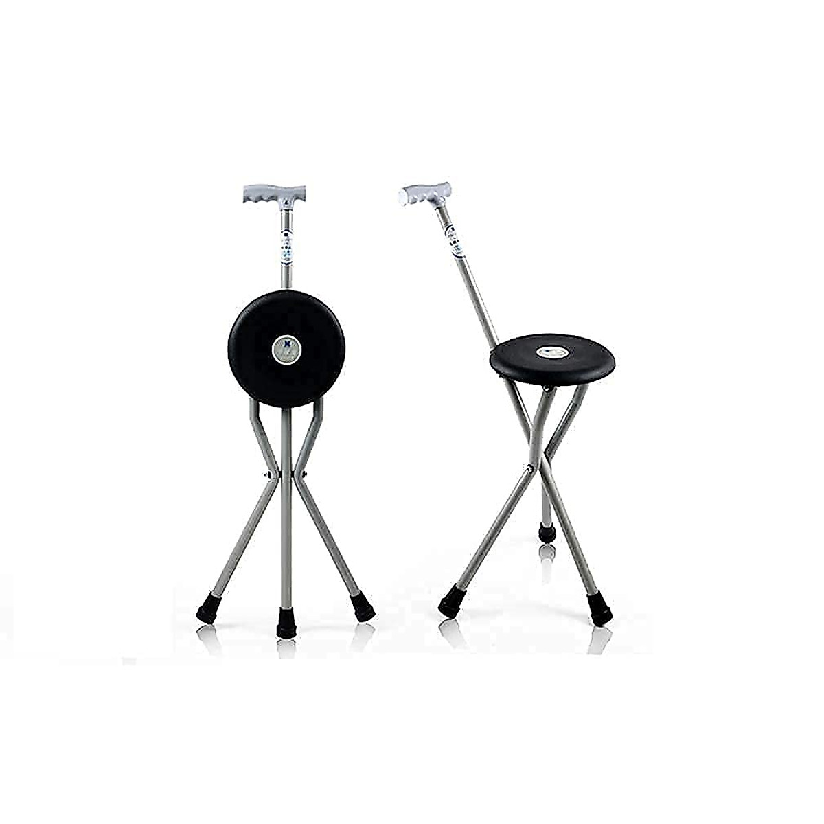 Cane Stool,Foldable Walking Sticks Stool,Walking with Seat Aluminum Alloy Crutch Chair Tripod Walking Stool Old Man Lightweight Folding Non-Slip Walki
