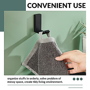 APLusee 2 Pack Bath Robe Hook, 304 Stainless Steel L Shape Coat Holder, Bathroom Home Accessories Matte Black