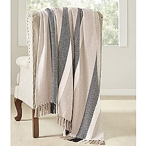 Modern Threads 100% Cotton 60x70 Throw Masha Black