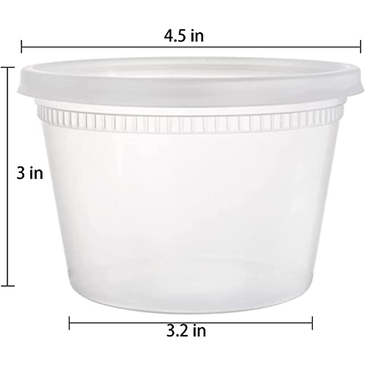 Lawei 70 Pack Plastic Deli Food Containers with Lids - 16 Oz Food Storage Containers Freezer Deli Cups for Soup, Party Supplies, Meal Prep and Portion Control