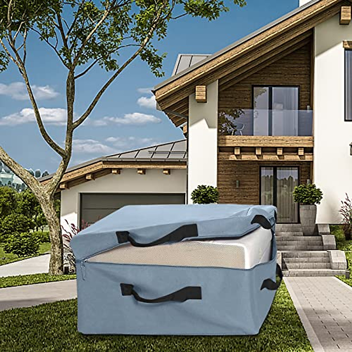 Orqihod Carry Case for Twin XL Tri-Fold Mattress, Grey Storage Bag with Two Handles and Zippers(39 x 26 x 18 Inches)