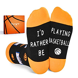 HAPPYPOP Gifts For Basketball Lovers Players, Basketball Gifts For Boys Girls Who Love Basketball, Funny Basketball Socks Kids Boys Girls